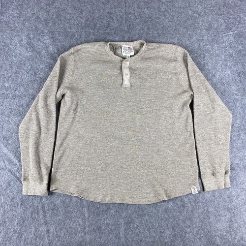 Lucky Brand Shirt Mens XL Brown Lived In Thermal Waffle Knit Henley | eBay