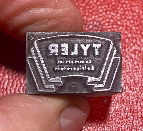VTG Printer Letterpress Block Metal on Wood: Tyler Commercial Refrigerators | eBay