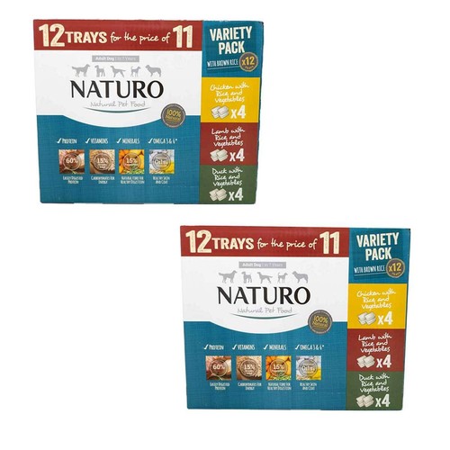 Naturo Variety Pack Adult Wet Dog Food 12 for 11 - 2 Boxes (12x400g ...