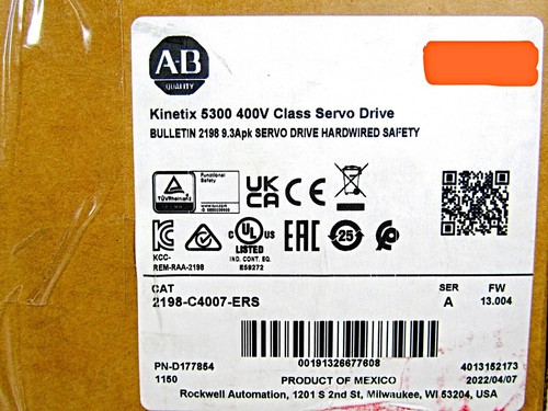Surplus Sealed Allen-Bradley 2198-C4007-ERS Kinetix 5300 Servo Drive, 0 ...