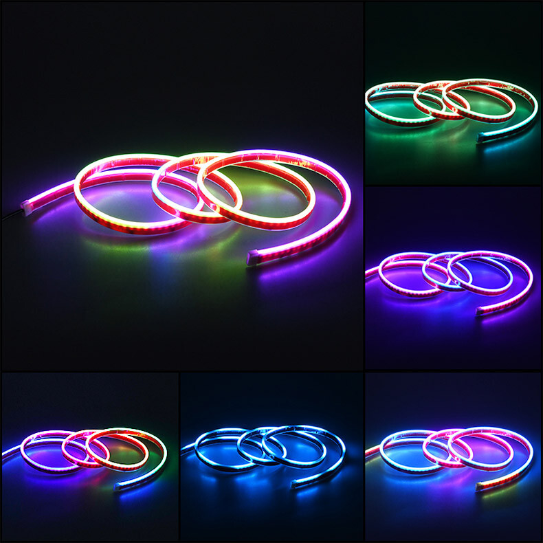 Car Hood LED Light Strip RGB Dynamic Turn Signal Lamp Ambient Decor ...