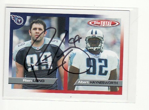 RIEN LONG TENNESSEE TITANS TOPPS TOTAL WASHINGTON STATE AUTOGRAPHED ...