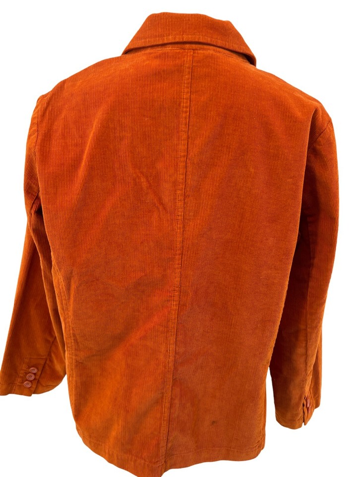 Talbots Orange Stretch Corduroy Button Front Jacket Blazer Woman ...