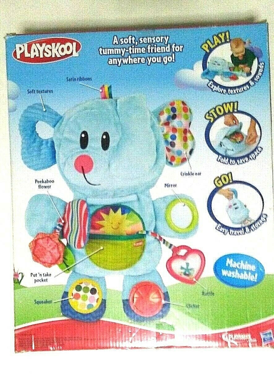 Playskool Fold 'n Go Busy Elephant 7 Busy Fun Activities Blue Baby ...