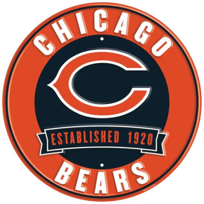 Chicago Bears 12" Round Metal Sign - NFL | eBay
