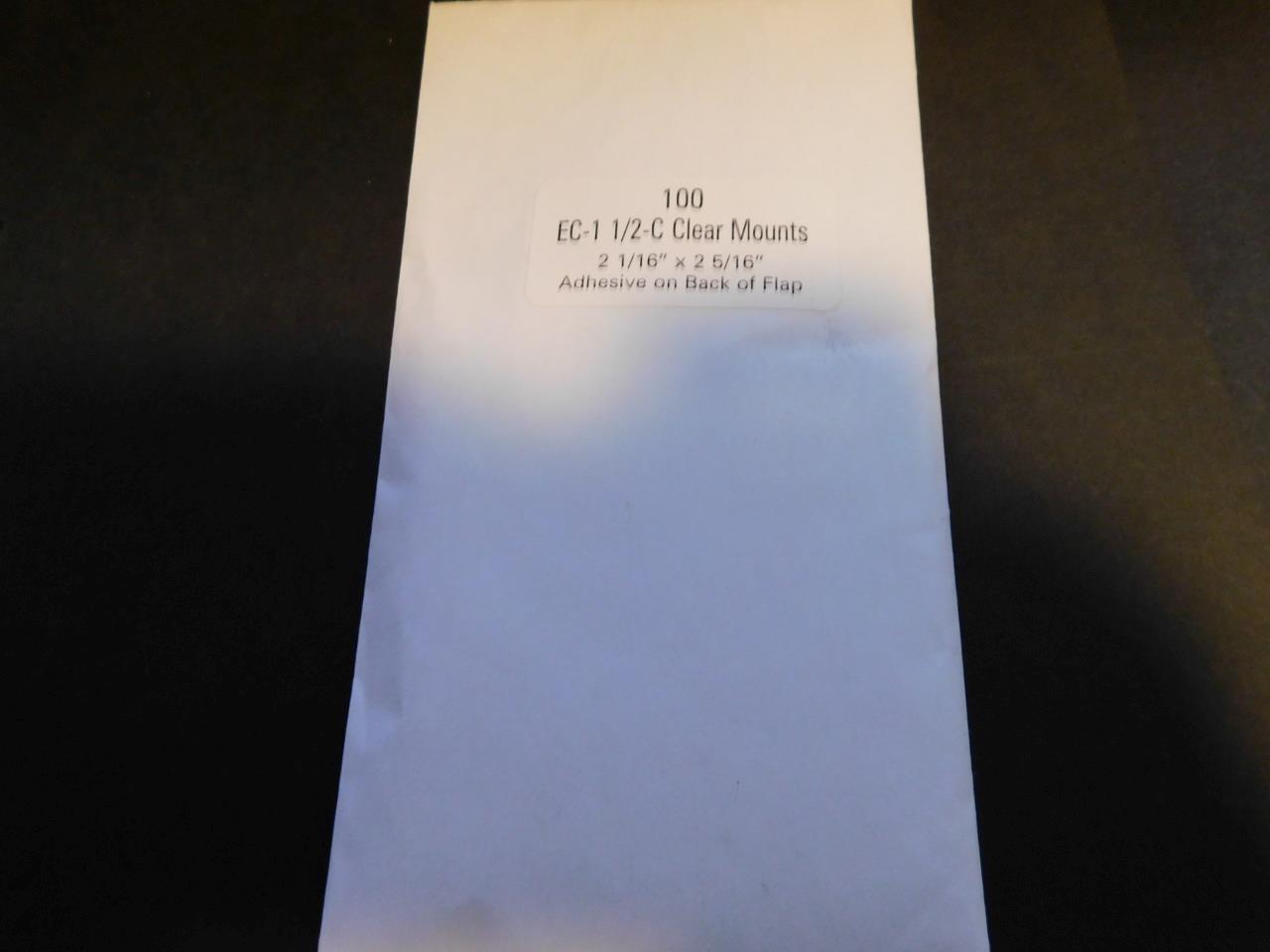 1 PACK OF EC-1/2-C CLEAR MOUNTS, ADHESIVE IS ON BACK FLAP, OPENED | eBay