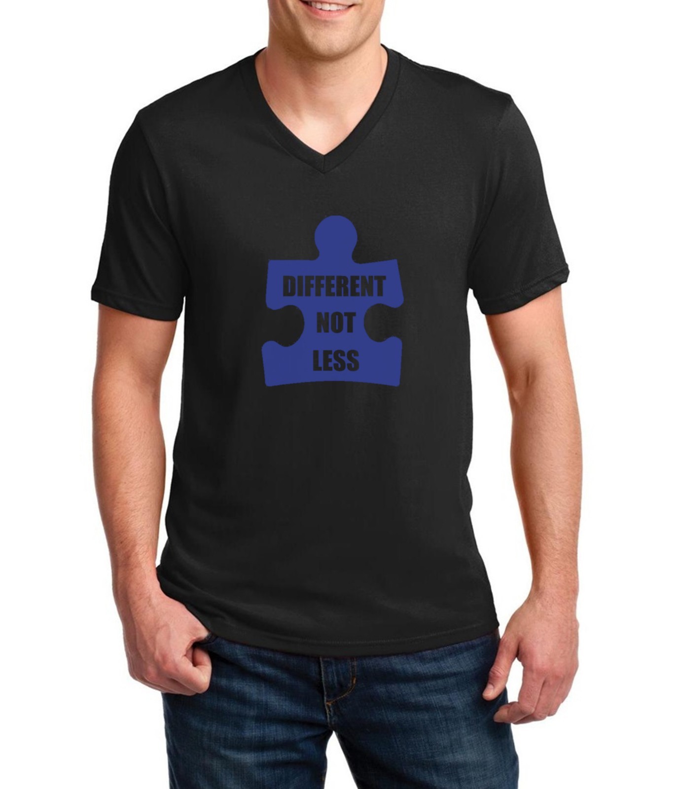 Mens V-neck Different Not Less Shirt Autism Awareness T-Shirt Autism ...