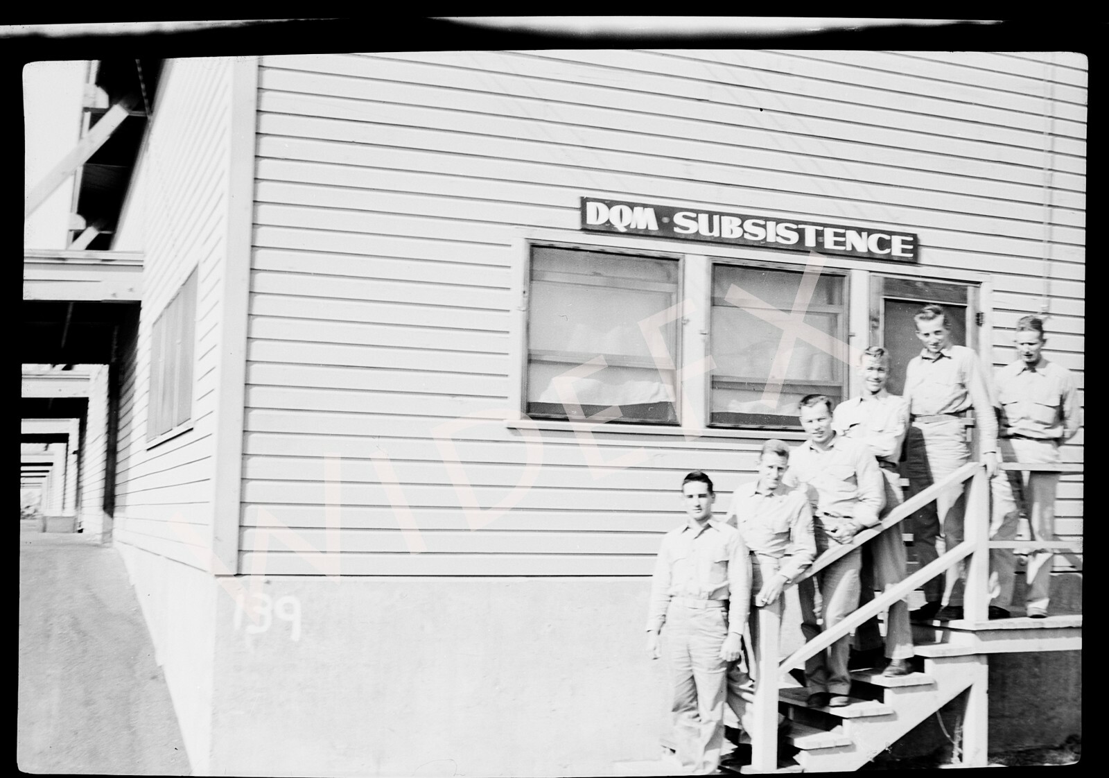 VTG Photo Negative Military Men Outside DQM Subsistence Building | eBay