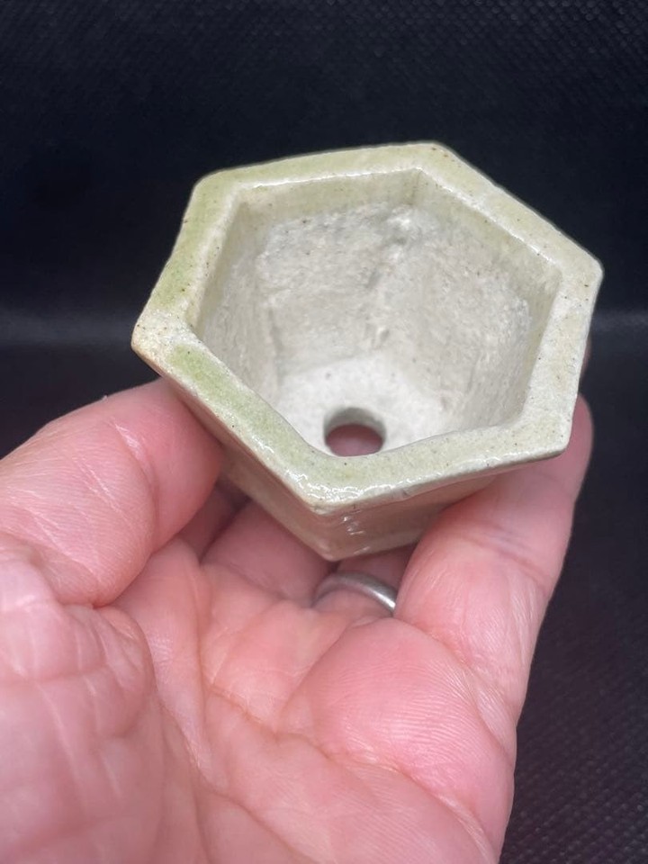 Hand-made Hexagonal Bonsai Pot Japanese Art Shape Miniature Tree ...