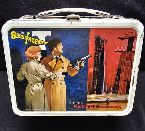 Vintage Tin Metal Lunch Box The Secret Agent 1968 King Seeley | No ...