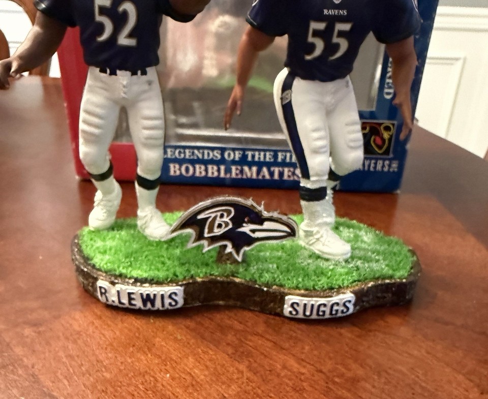 RAY LEWIS & TERRELL SUGGS Baltimore Ravens Bobblehead Turf Base NFL ...
