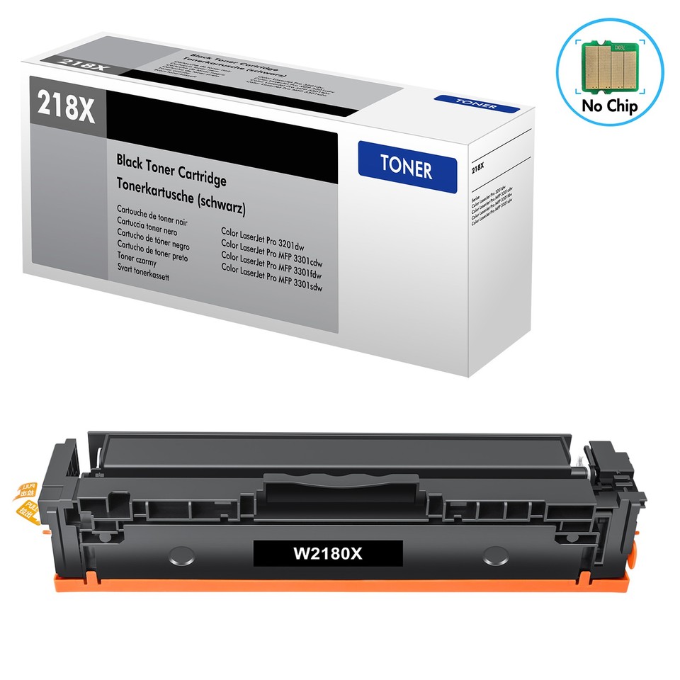 W2180A 218A 218X W2180X NO CHIP Toner For HP Pro 3201dw MFP 3301fdw ...