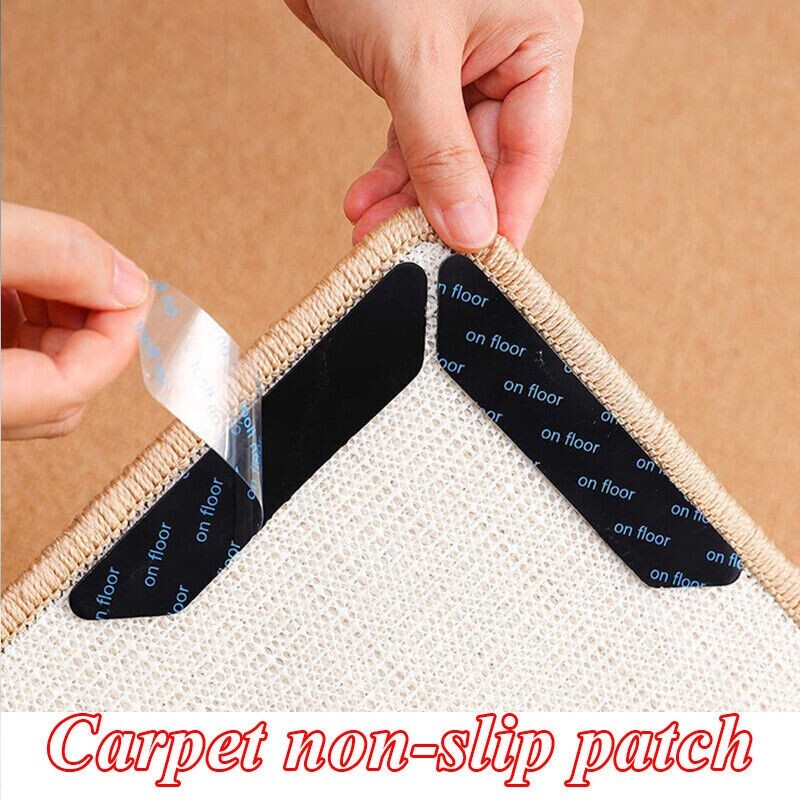 8PCS Carpet Mat Grippers Non Slip Rubber Rug Sticker Skid Tape Reusable ...