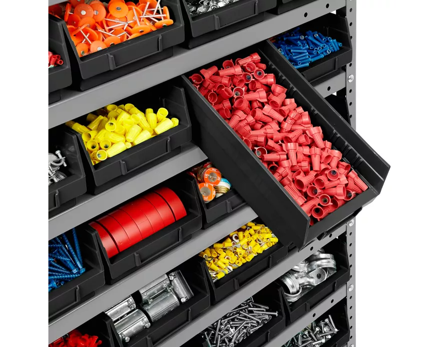 48 Bin Storage Box Rack 6 Shelf Shelving Commercial Storing Shelves ...