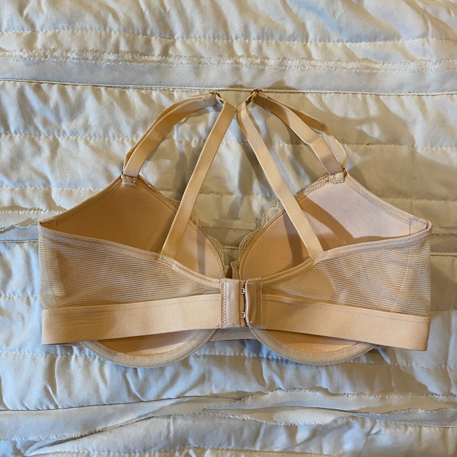 Lively Bra 32D Nude Palm Lace Cups Convertible Straps… - Gem