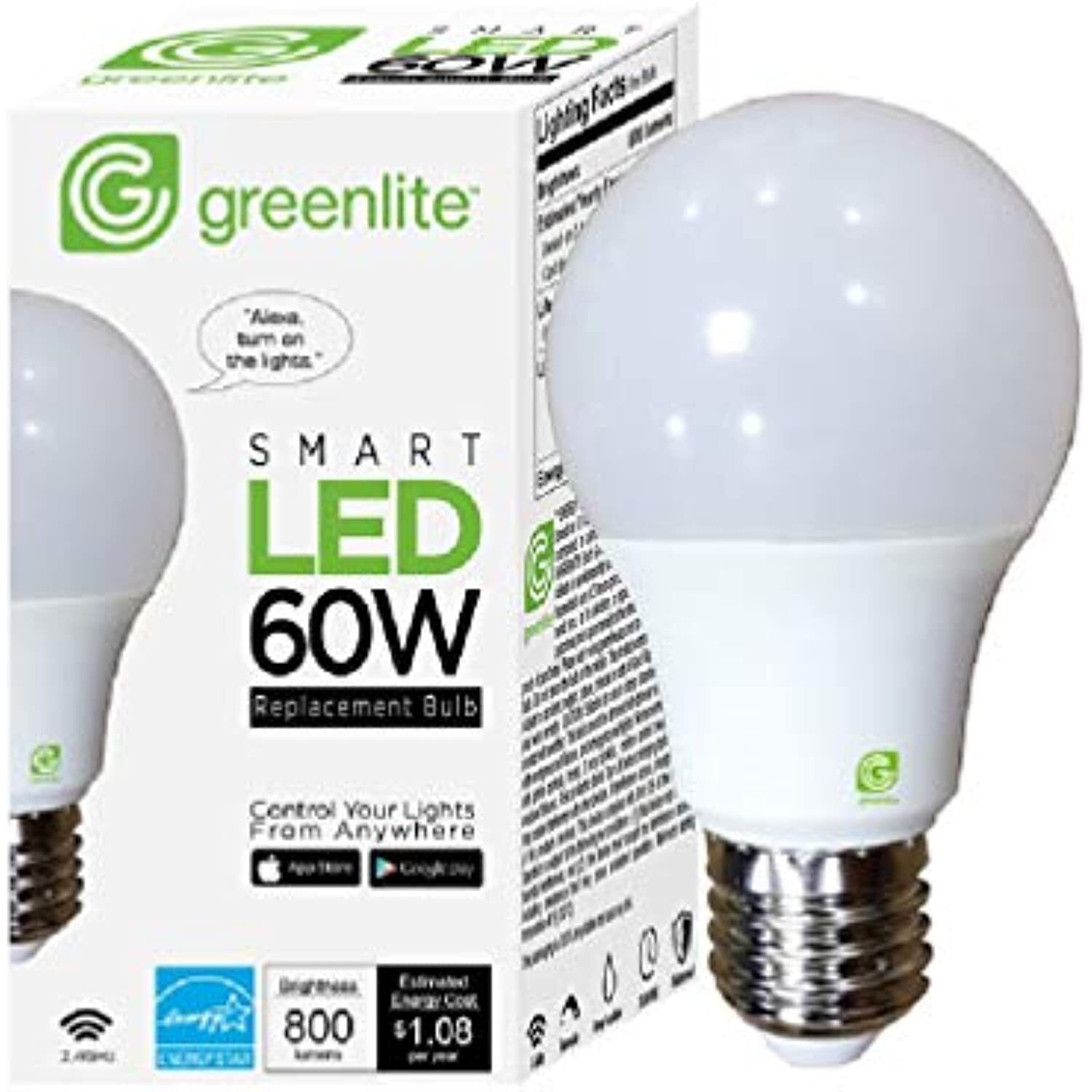 Greenlite+LED+Smart+Bulb+Voice+Enabled+9w+A19 for sale online | eBay