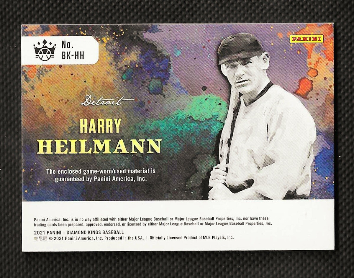 HARRY HEILMANN SSP #/5 2021 Diamond Kings GAME USED Relic / Tigers HOF ...