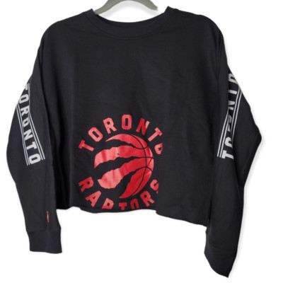 Toronto Raptors FISLL Canada Cropped Long Sleeve Black Sweatshirt Women ...
