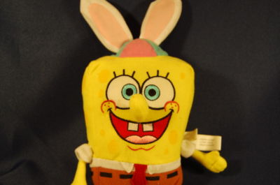 Spongebob Squarepants Rabbit Ears Hat Yellow Red Pink Plush 13" Toy ...