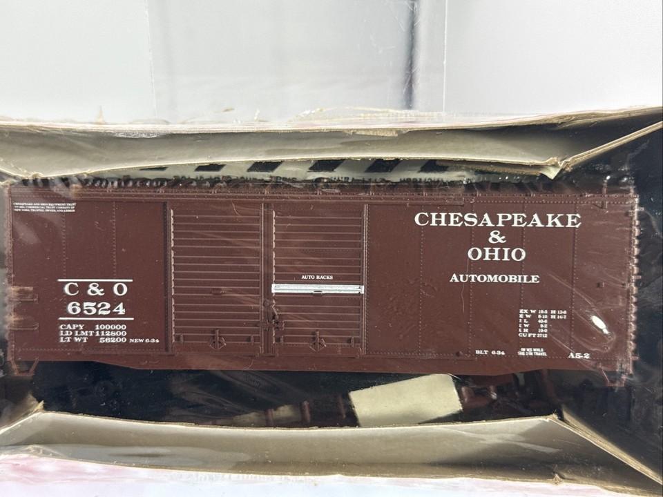 McKEAN MODEL HO Scale KIT C&O 6524 40' DOUBLE Box Car UNBUILT Train | eBay