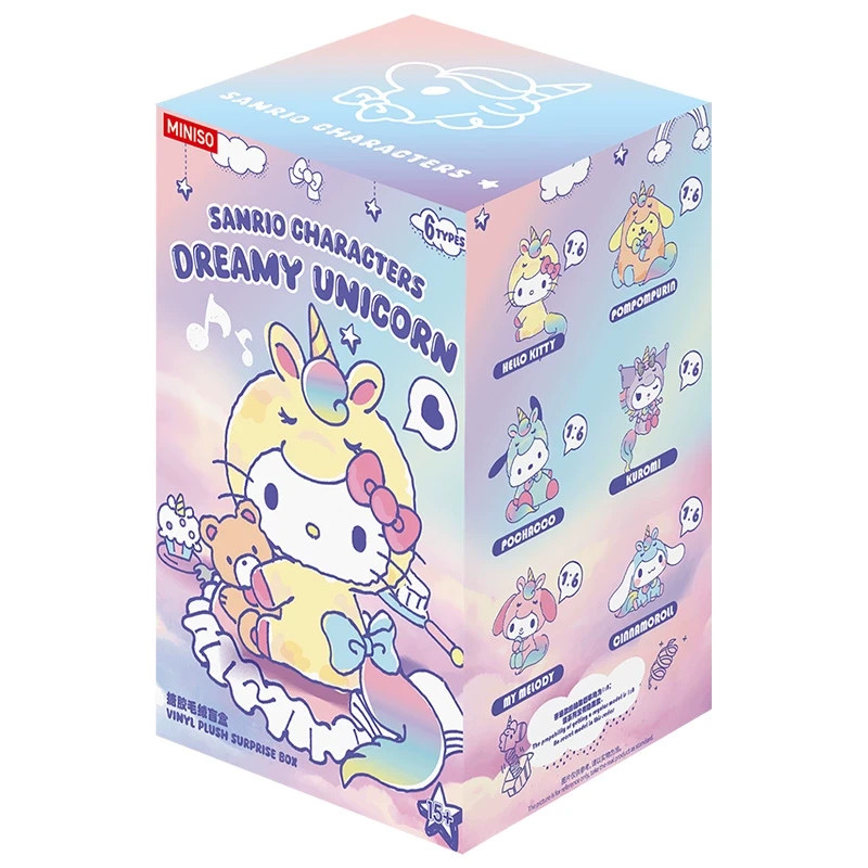 MINISO Sanrio Characters Dreamy Unicorn Vinyl Plush Pendant Blind Box ...