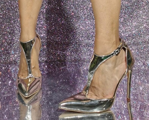 Womens Fashion Sexy Pointy Toe T-strap Roman Shoes Party High Heels ...