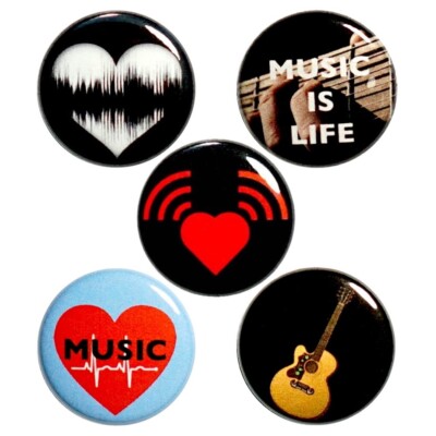 Music Love Pin Buttons I Love Music Guitar Music Is Life Backpack Pins ...