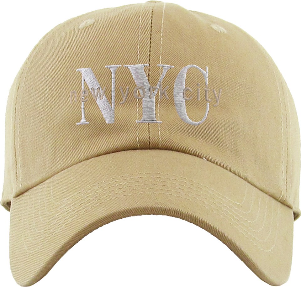 NYC New York City Washed Polo Style Baseball Ball Cap Hat 100% Cotton ...
