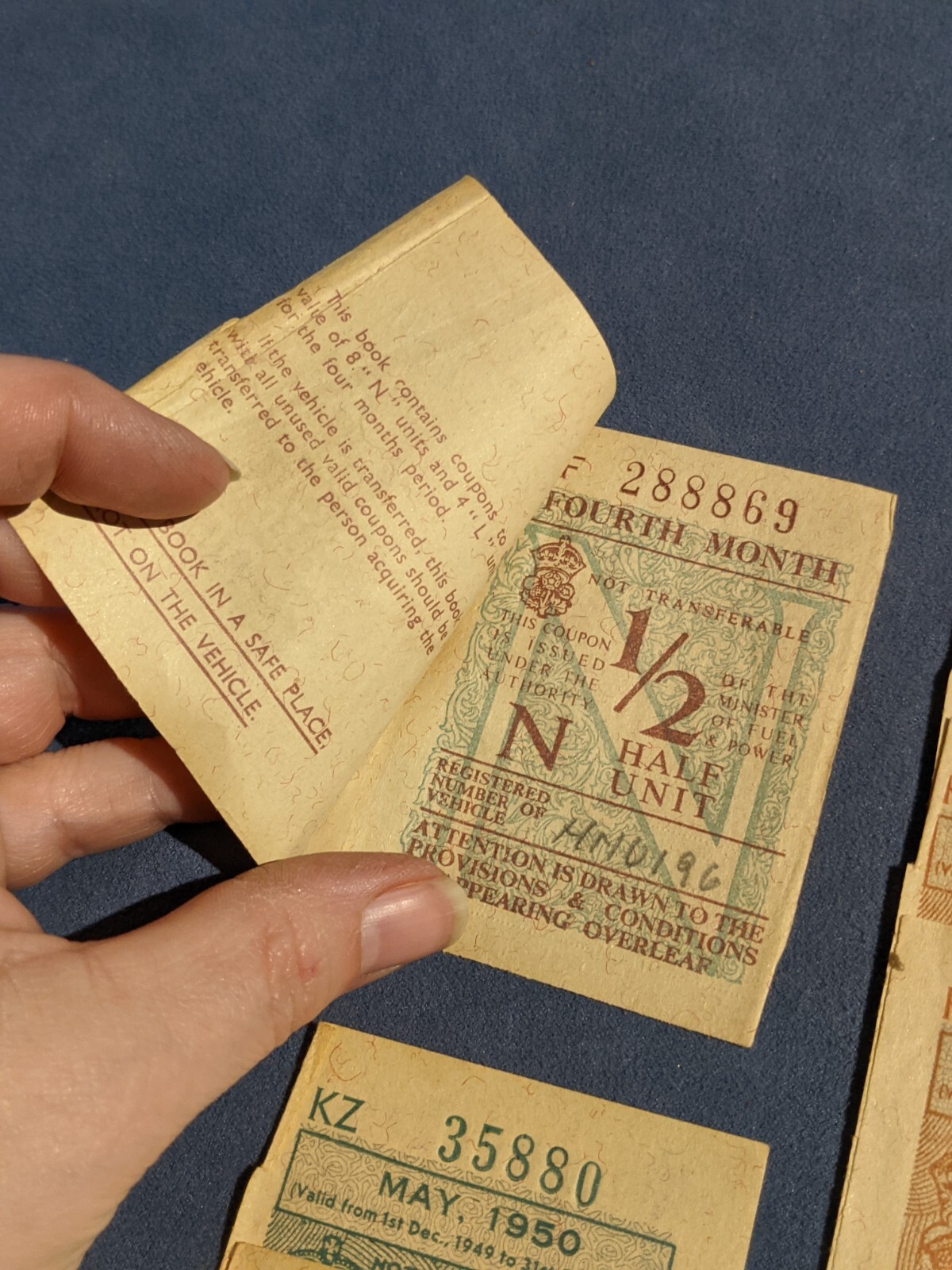 Vintage 1950 Motor Fuel Petrol Ration Tickets | eBay