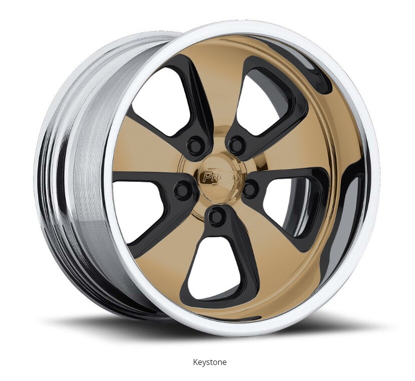 20 PRO BILLET WHEELS RIM KEYSTONE 5 FIVE GOLD W/ POLISH CLASSIC VINTAGE ...