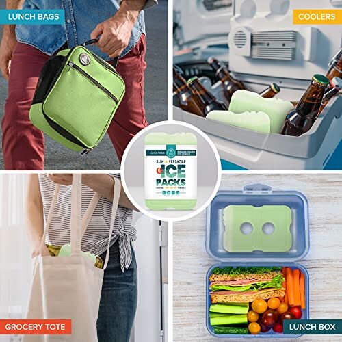 Cool Pack, Slim Long-Lasting Ice Packs - Green Gel Ice Pack Great for ...