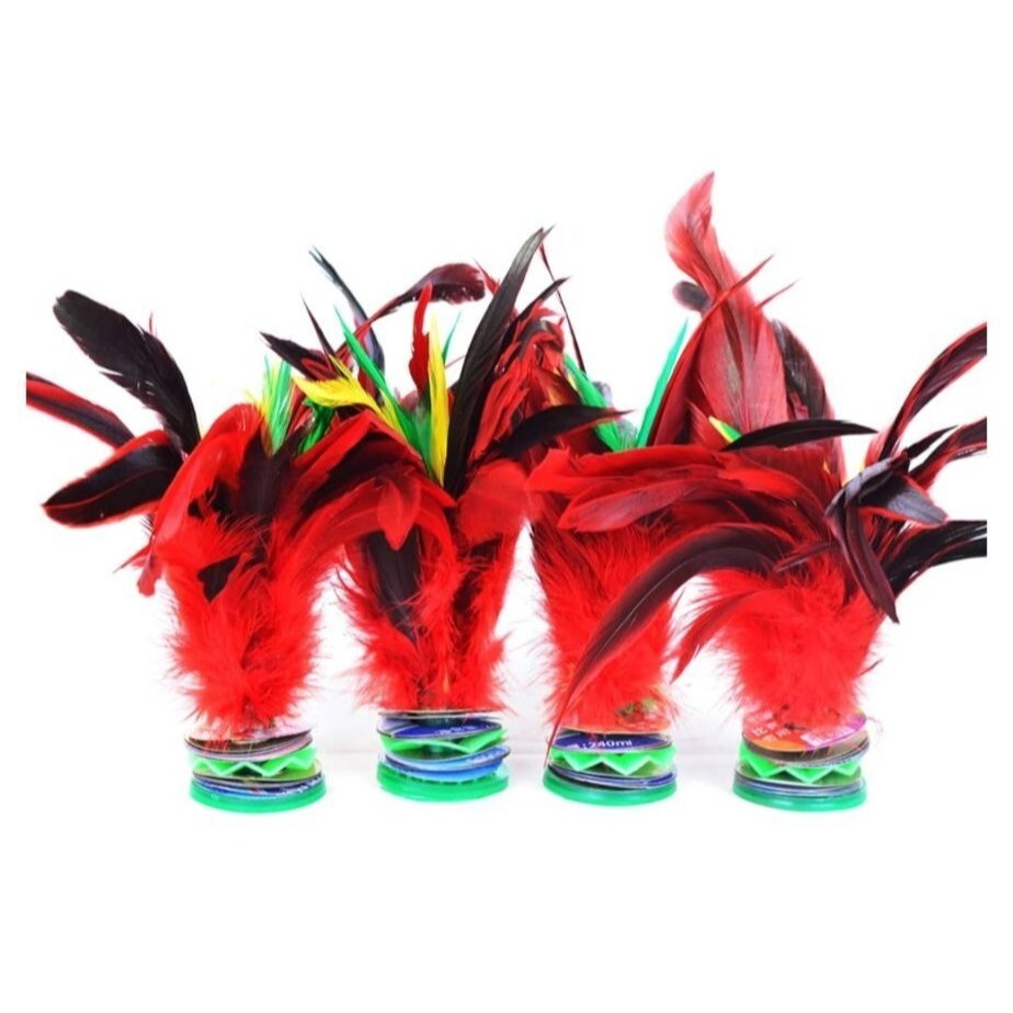 6 Pack Peteca Chinese Jianzi Kicker Colorful Feather Outdoor Toy Game ...