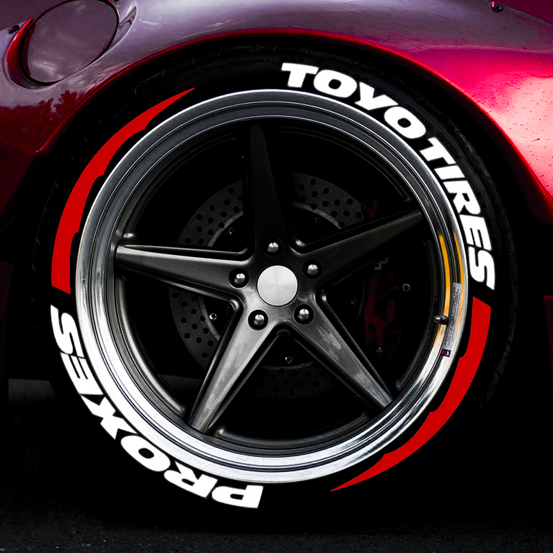 Permanent TOYO TIRES PROXES Tire Lettering Sticker 1.2'' 15''-24'' Ship ...