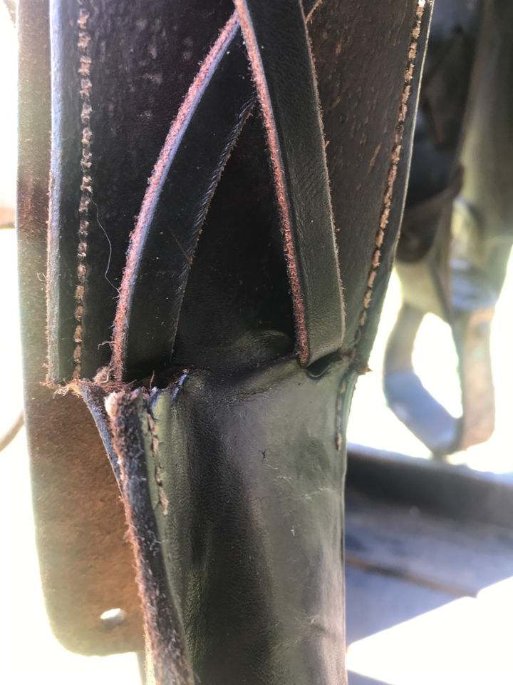 ANTIQUE High Back Slick Fork 16" STELZIG Brand Cowboy Ranch Western ...