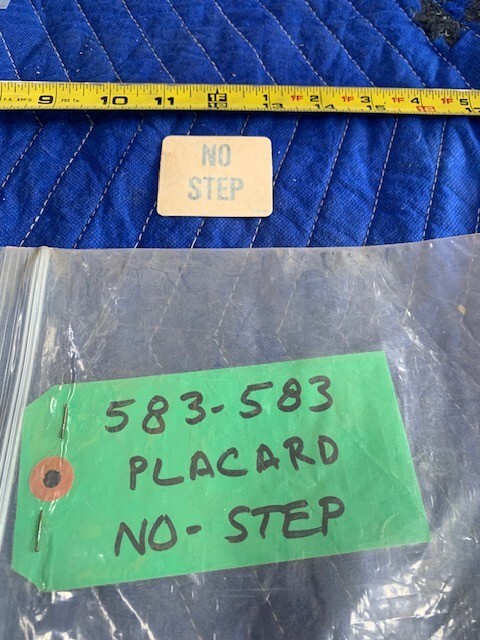 583-583 Placard, No Step - Piper - New Surplus | eBay