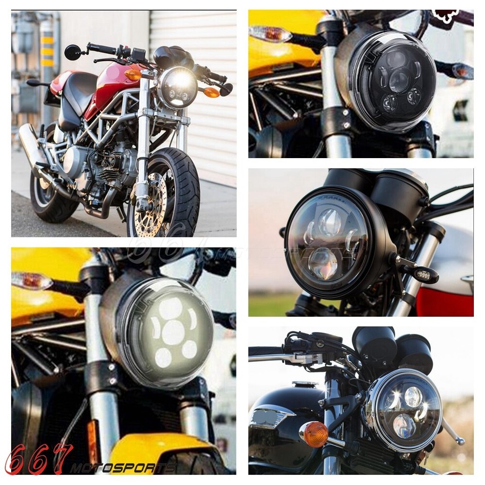 LED Headlight for Ducati Scrambler Cafe Racer Classic Icon Sixty2 2016-2018 | eBay