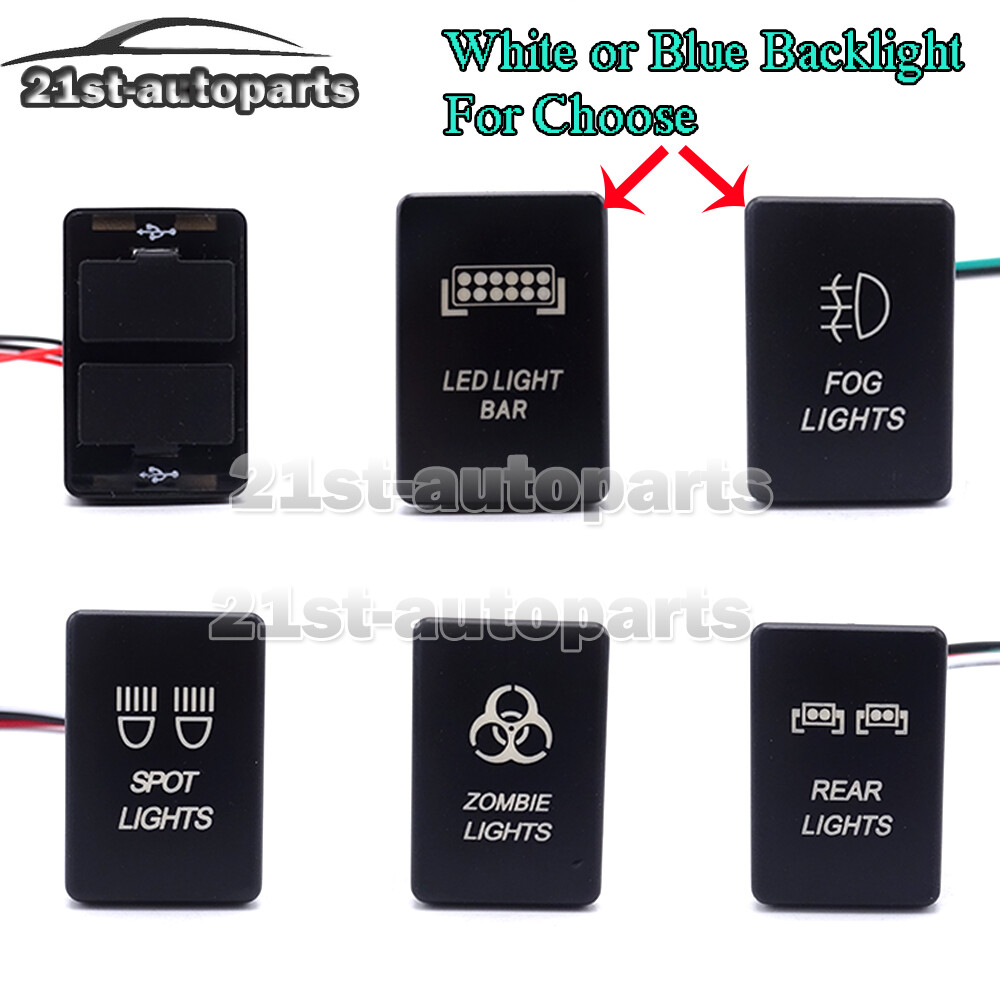 Symbol Push Button + Wiring ON-OFF Rocker Switch Fit Toyota Tacoma ...