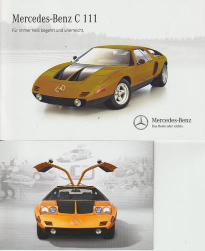 Mercedes C111 Wankel, Broschüre und Ausstellungskarte Mercedes Museum ...