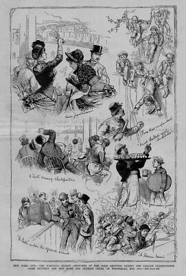 BASEBALL IN 1885 LEAGUE CHAMPIONSHIP GAME BETWEEN THE NEW YORK AND ...