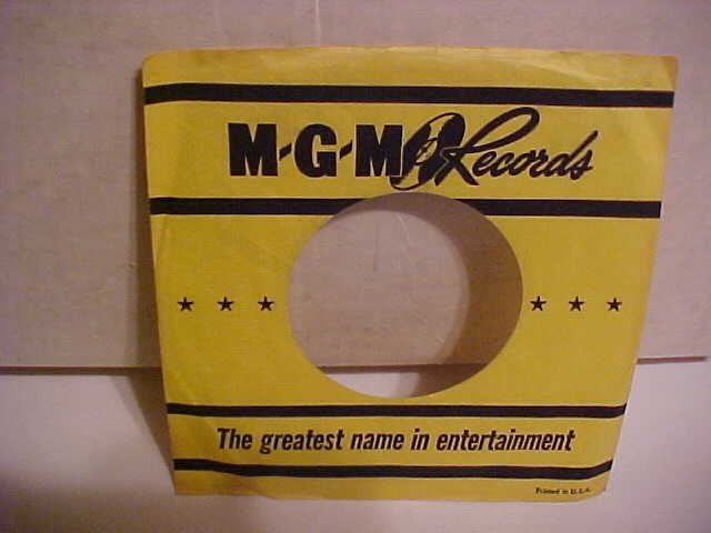 "MGM" RECORDS VINTAGE 7 INCH 45 RPM COMPANY SLEEVE ONLY NO RECORD YELLOW | eBay
