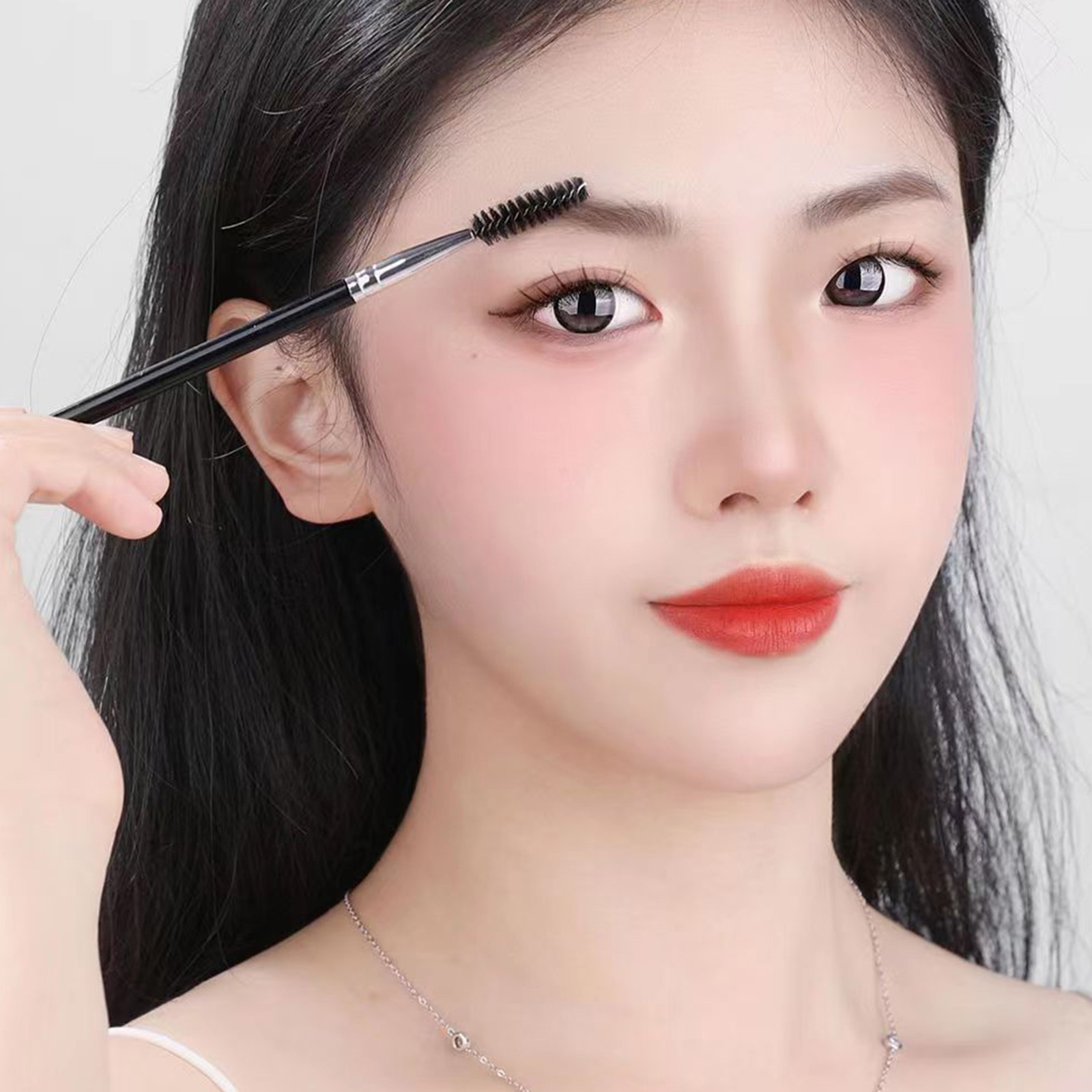 Spiral Bevel Eye Makeup Brush Eyelash Professional Double-headed ...