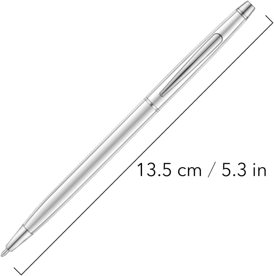 6 Pcs Silver Slim Mental Ballpoint Pens Medium Point(1 Mm) - Black ...