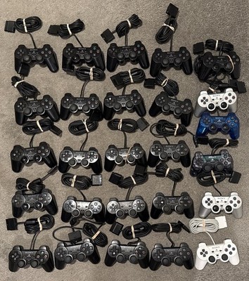 Lot Of 25 Official Sony PlayStation 2 PS2 Controllers! Parts Repair ...