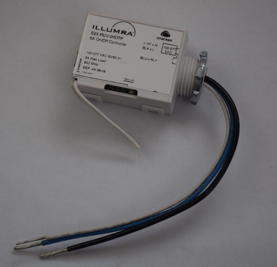 Illumra E9X-RUV-3HOTP Wireless On/Off Controller Relay, 902 MHz EnOcean ...