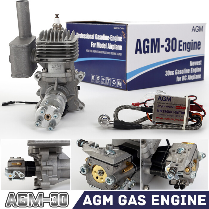 AGM 30cc DLE 30CC Gasoline Gas Petro Engine w/ Muffler For RC Model ...