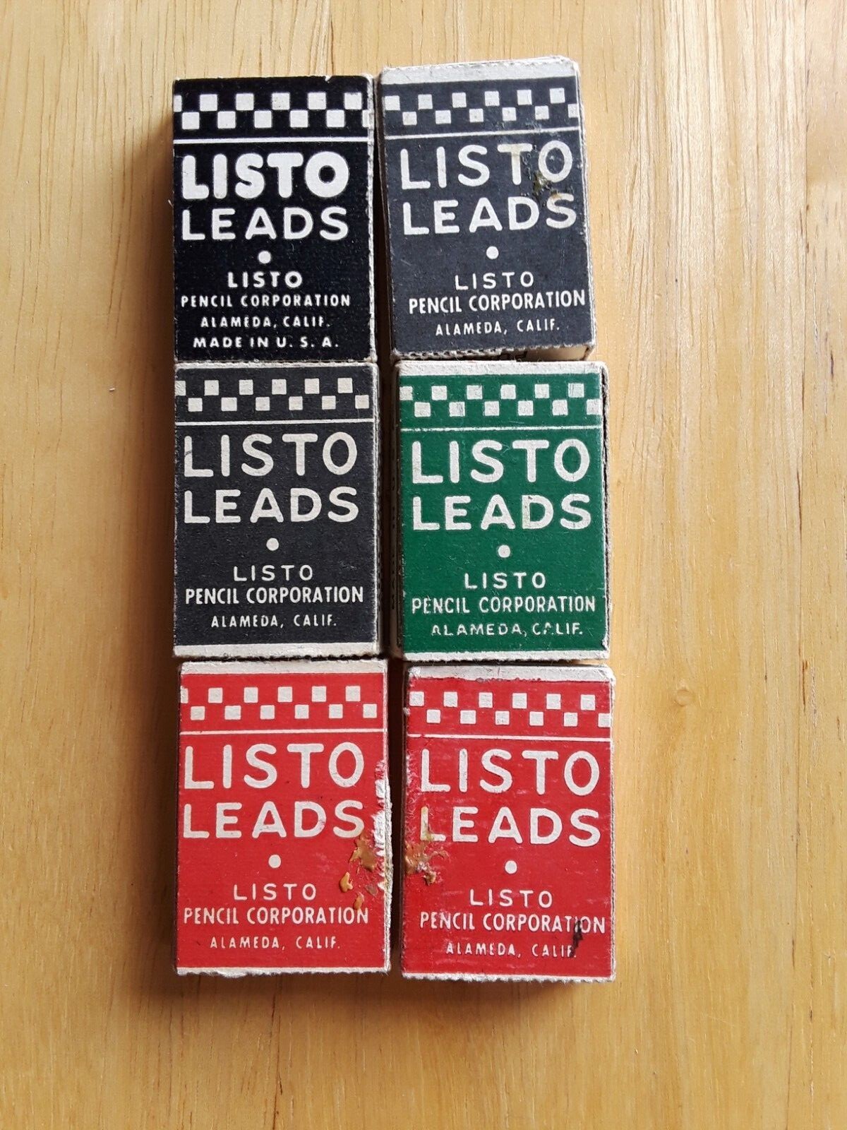 Vintage Lot Six (6) Boxes Listo Lead Black Green Red No. 162 Refills ...