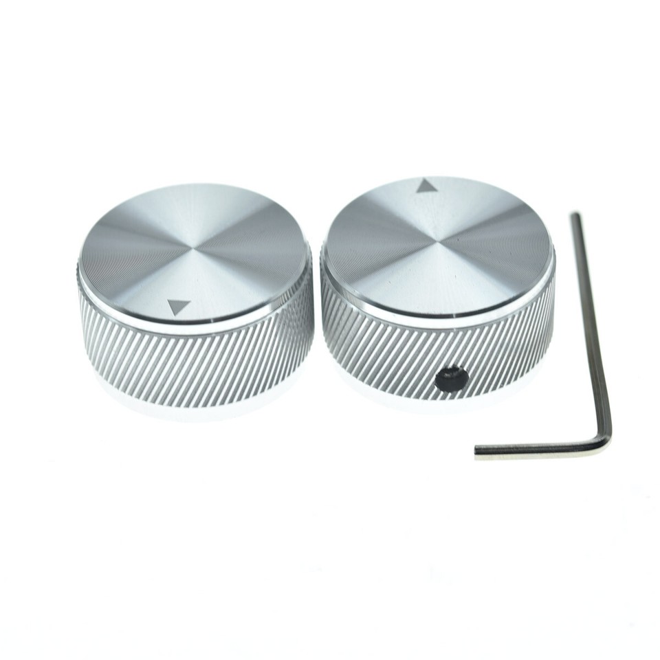 2pcs 30*17mm Aluminium Pot Knobs 1/4" Pot Control Knob fits Amplifier ...