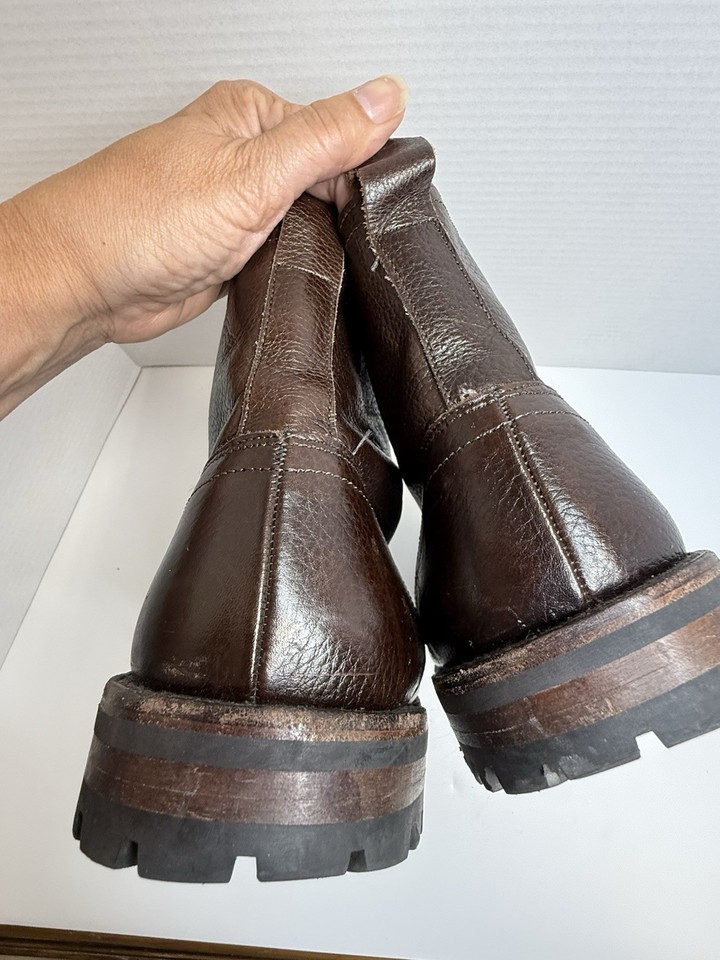 Allen Edmonds Rainier Split Toe Blucher Boot In Brown Grain Leather Sz ...
