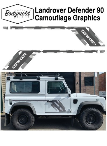 Landrover Defender 90 series camouflage graphics Extra Wide Door Decal ...