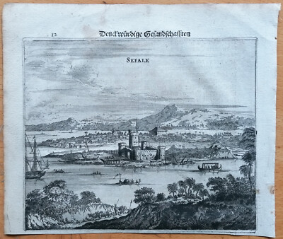 View of Sofala Mozambique - Original Engraving Montanus - 1670 | eBay